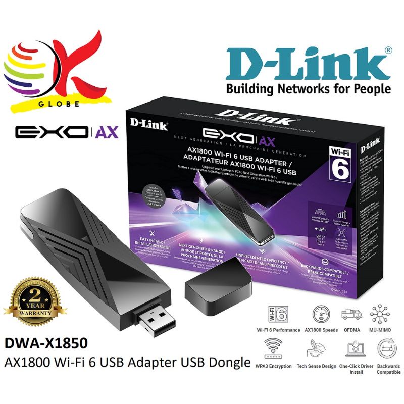 D Link Ax1800 Wi Fi 6 Usb Adapter Dwa X1850 Usb 3 0 Adapter With Ofdma