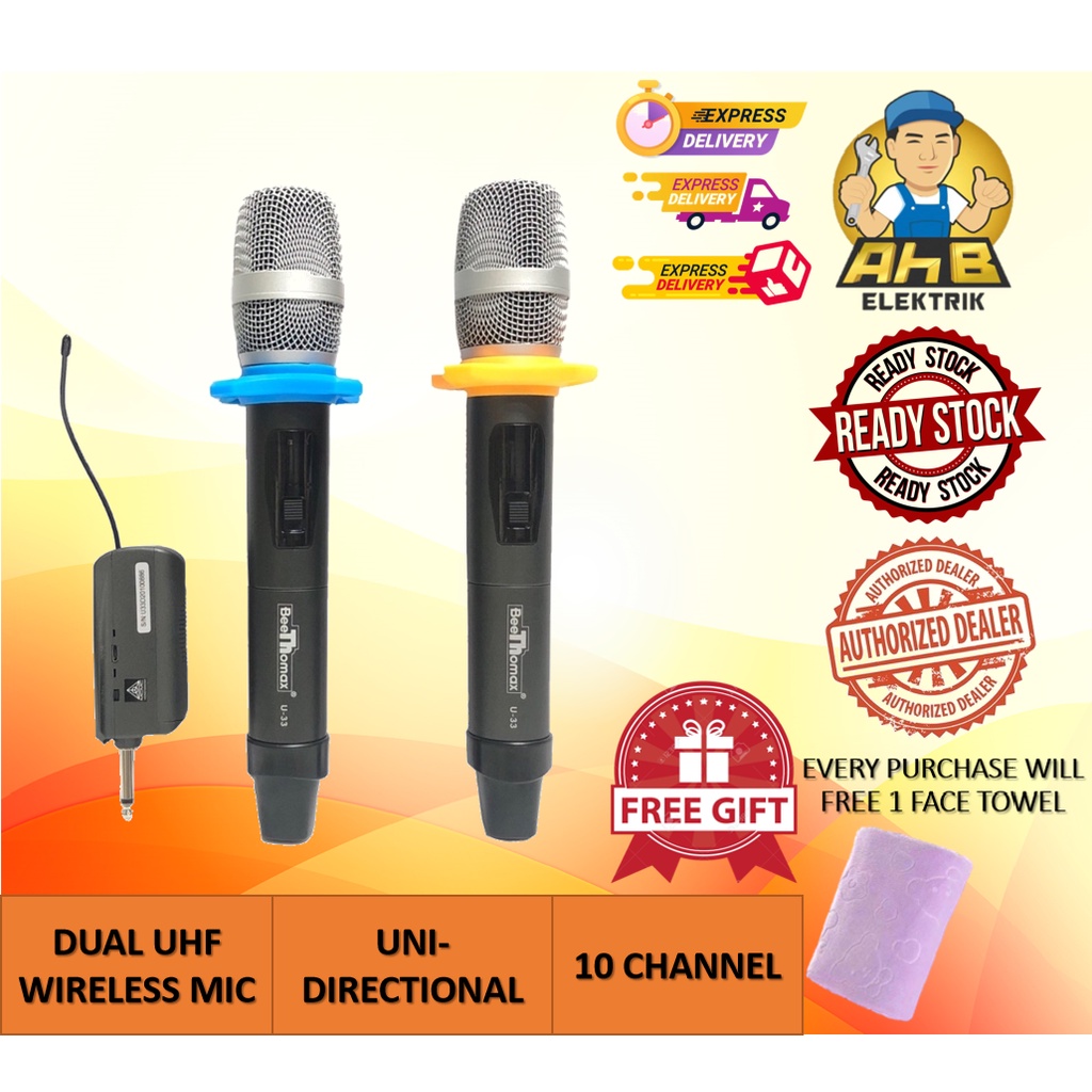 BeeTHomax Dual Handheld Professional Wireless Microphone U33 | Shopee ...