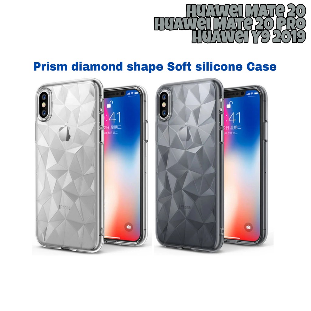 Huawei Y9 2019 Cover 3D Prism Diamond Soft TPU silicone Case | Shopee ...