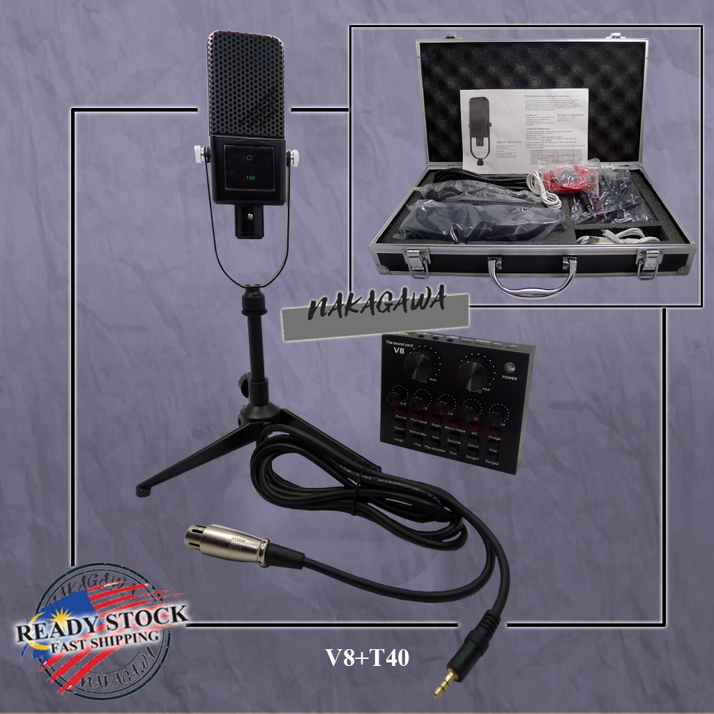 PROFESSIONAL RECORDING MICROPHONE BOX WITH V8 SOUNDCARD FOR RADIO ...