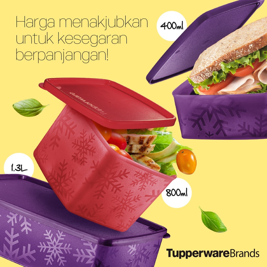 Tupperware Snowflake Square Round (loose) Bekas Sayur Fresh Food ...