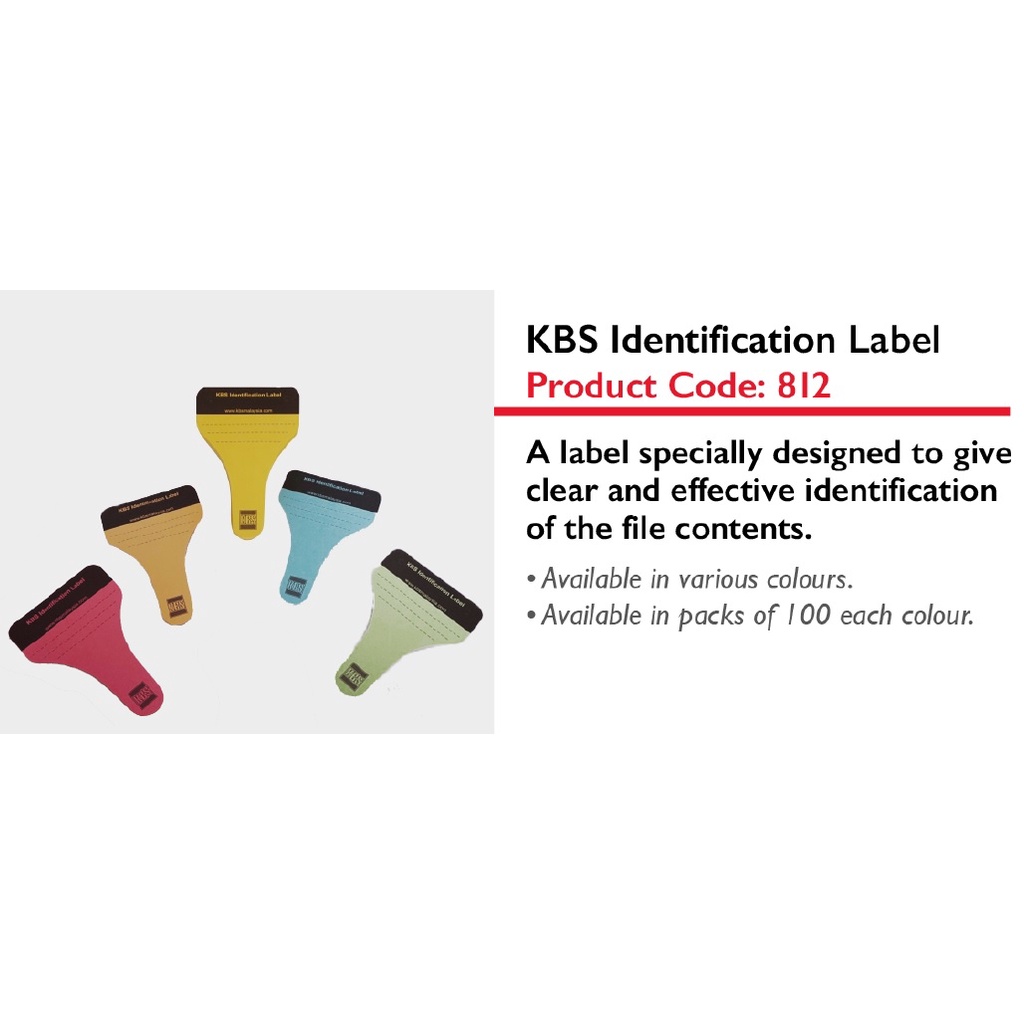 KBS Identification Label (100 pcs labels pack) Index Label Document ...