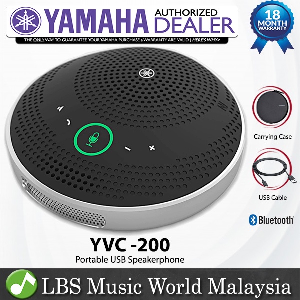 Yamaha YVC-200 Portable USB Speaker Unified Communications Bluetooth Speakerphone With Mic ...