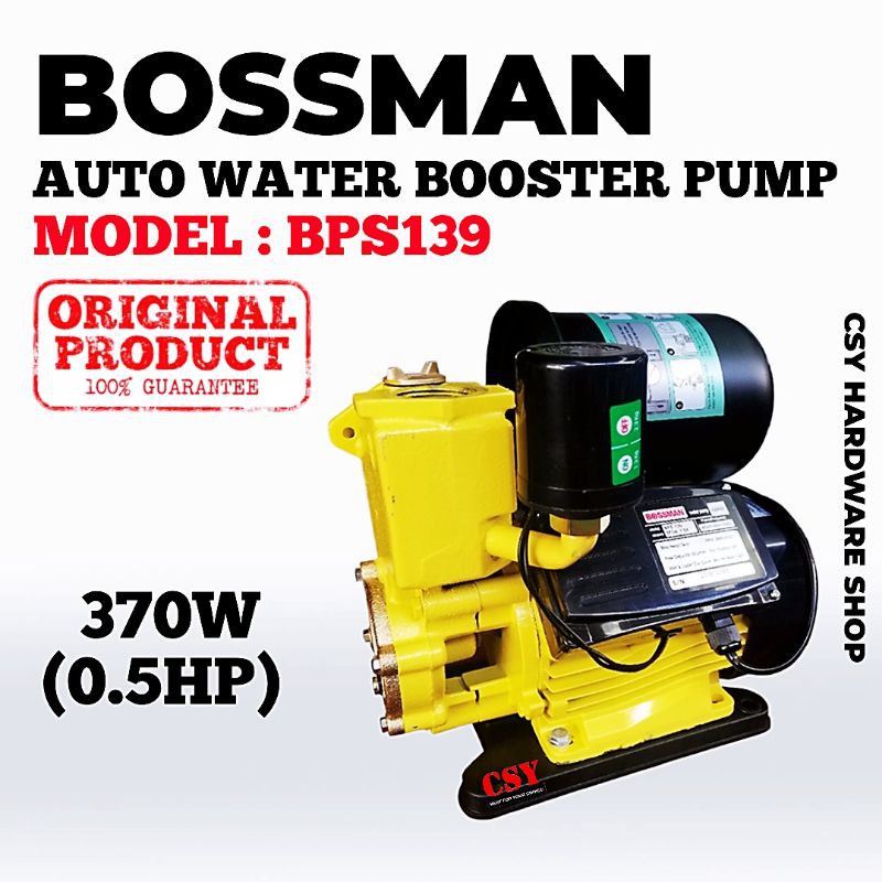 BOSSMAN BPS139 Water Pump / Automatic Booster Pump 0.5HP | Shopee Malaysia