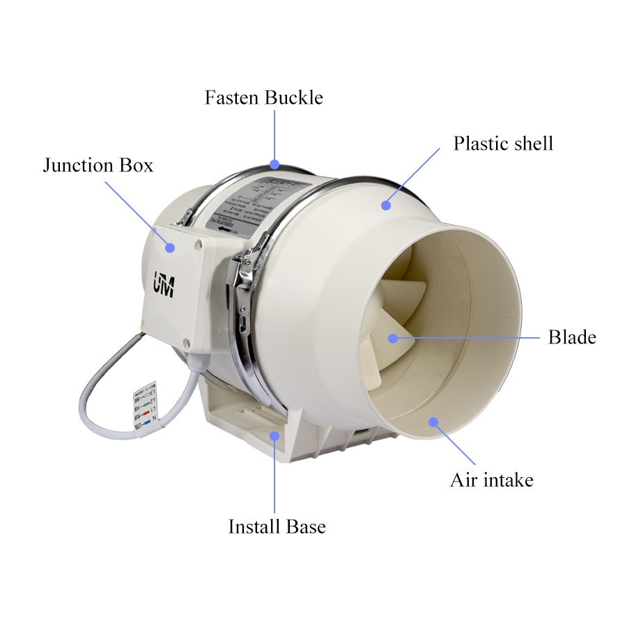 UM Exhaust Fan 4-8 inch double speed pressurized duct fan ventilator ...