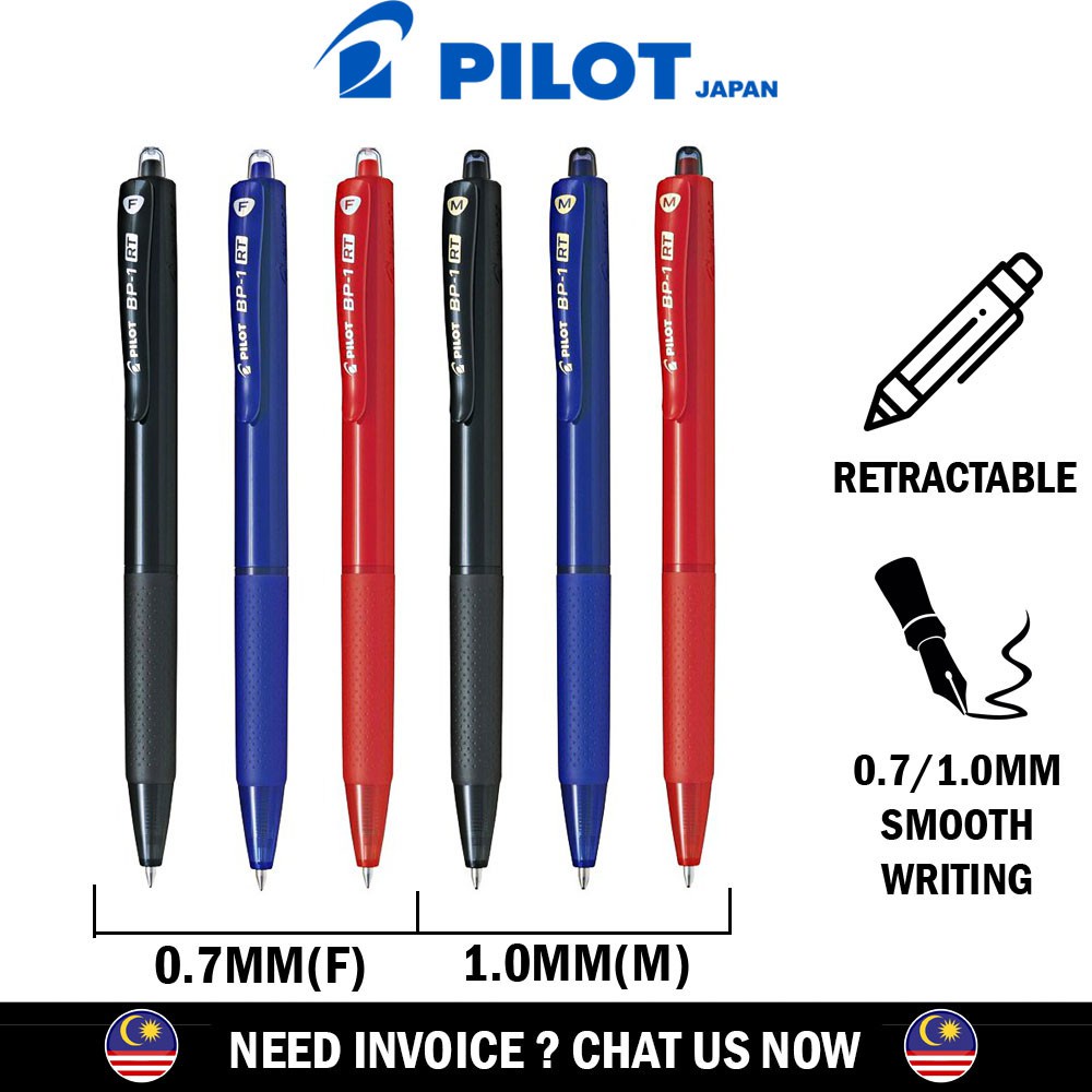 Pilot BP-1 RT Ball Pen - 0.7/1.0MM Black/Blue/Red BP1-RT BP1 RT | Shopee Malaysia