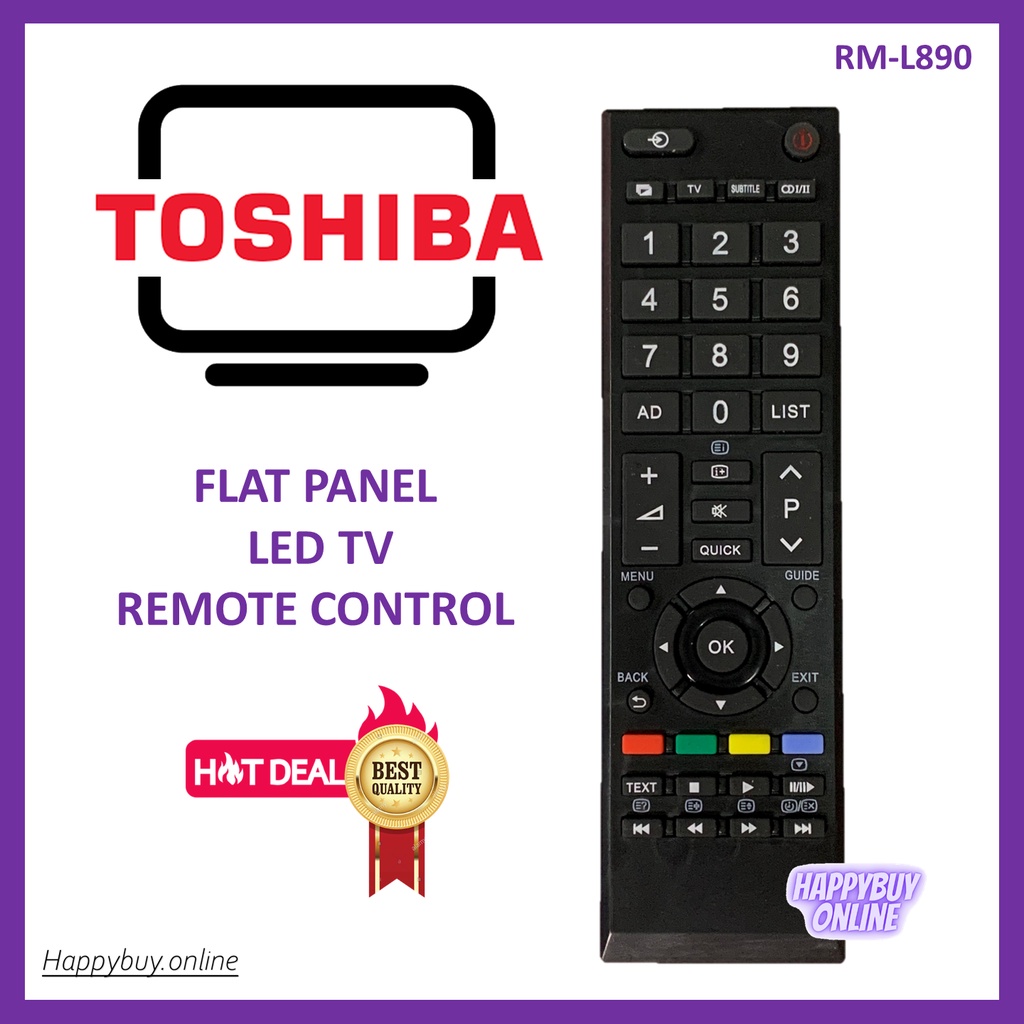 Toshiba Flat Panel Led Lcd Tv Remote Control Rm L890 Shopee Malaysia