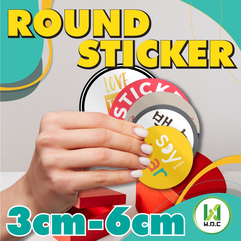 Custom Round Sticker Label Printing (3cm to 6cm) , Cetak Sticker Produk ...