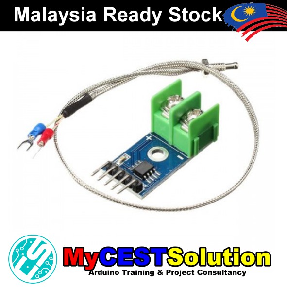 K Type K Thermocouple Temperature Sensor + MAX6675 Amplifier Module ...