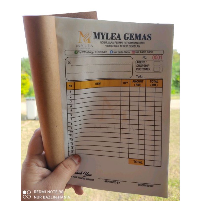Buku resit 10 biji boleh letak nama syarikat bill book/ buku resit ...