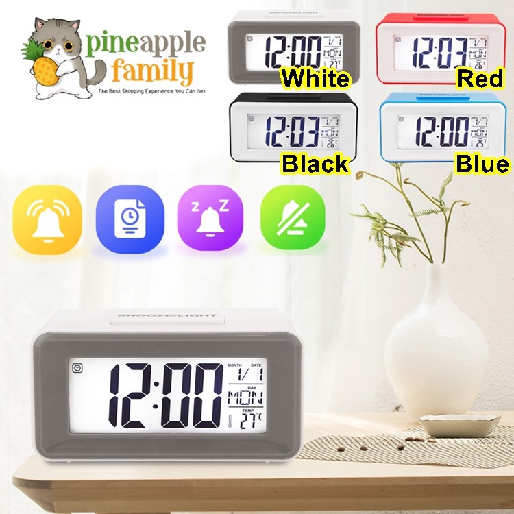 Mini Digital LED Alarm Clock Backlight Control Mini Desk Clock Multi ...