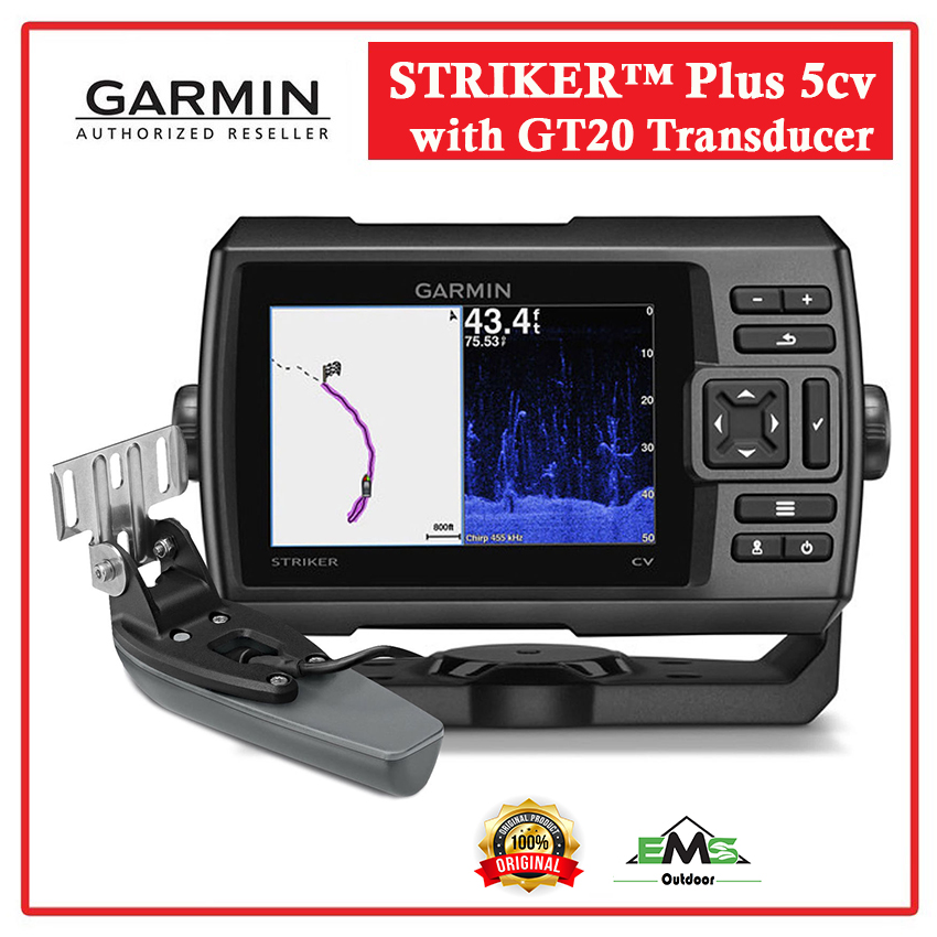 Garmin STRIKER Vivid 5CV Fishfinder with GT20-TM Transducer (*One Year ...