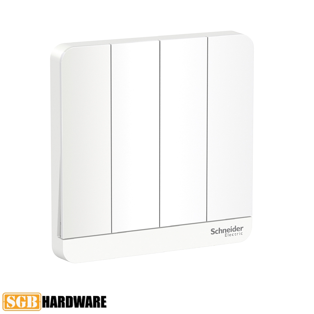 Schneider AvatarOn 4 Gang 1 Way Switch with LED Indicator, White (XXX ...