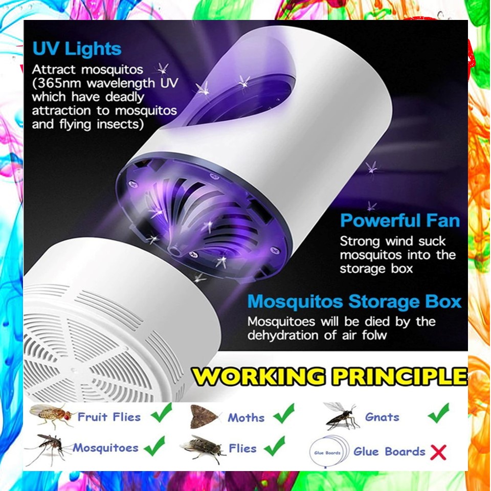 LED Light Electric Insect Killer Indoor Mosquito Trap Lamp Pest Catcher ...
