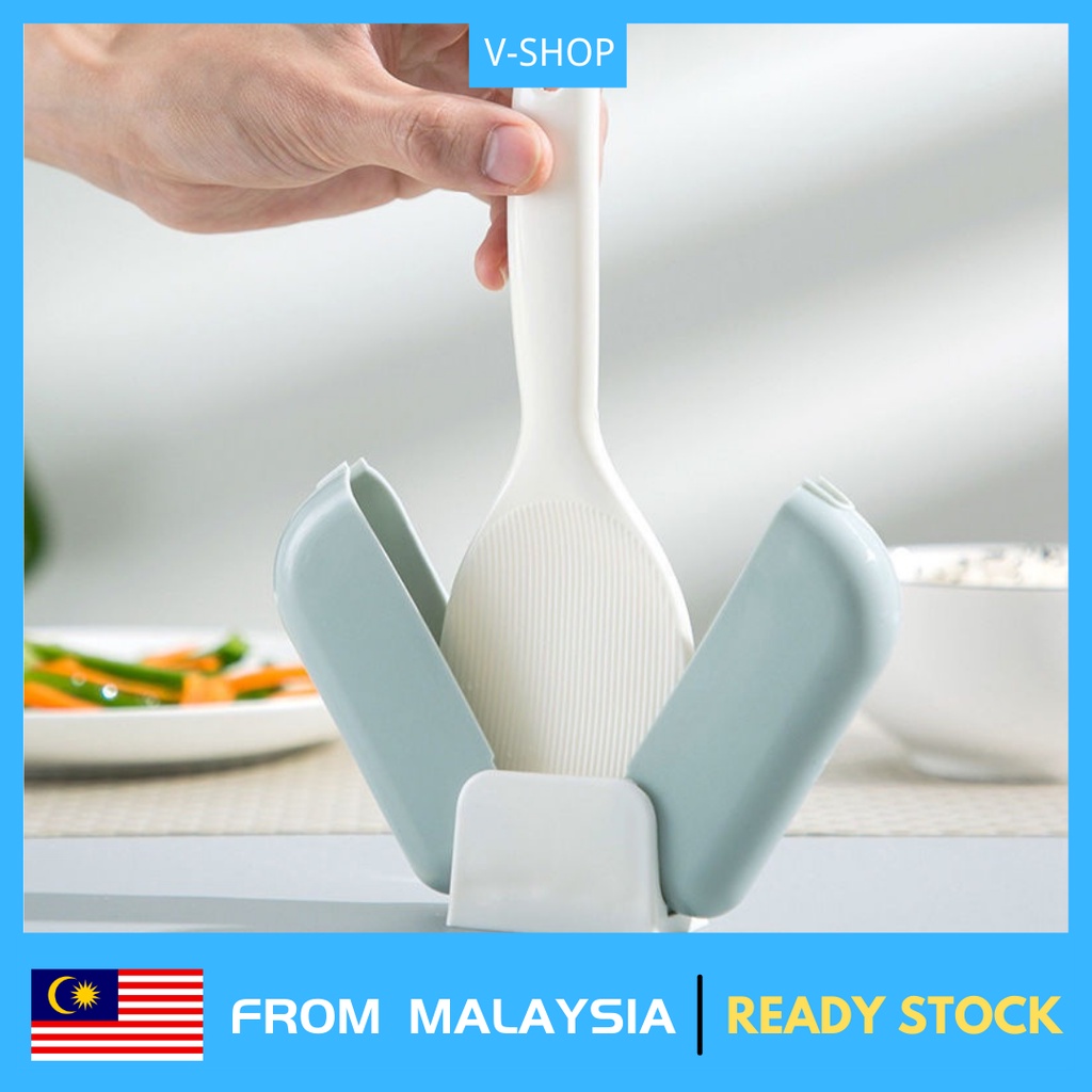 Kitchen Portable Rice Spoon Holder Stand Cooker Scoop Rack Handy ...