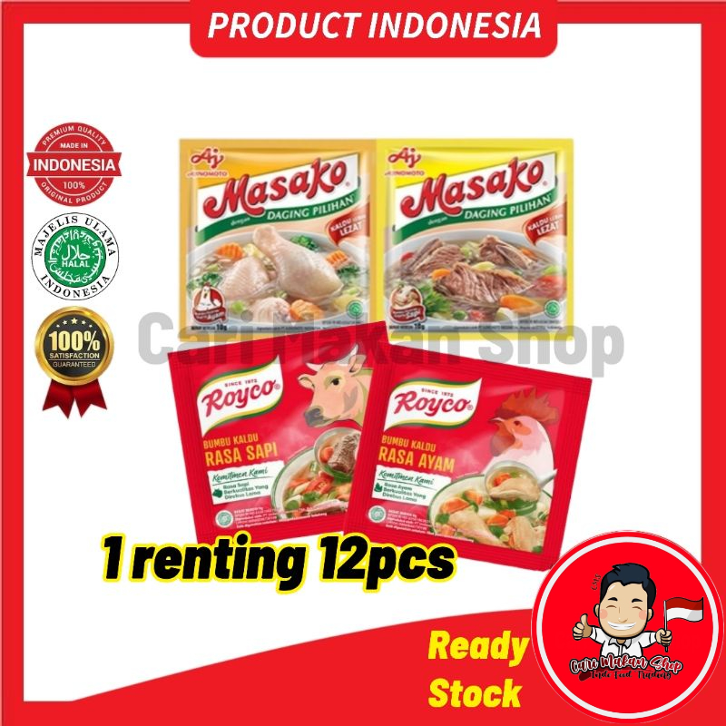 Masako Royco Perisa Ayam Sapi Sachet Renting 12pcs Product Indonesia