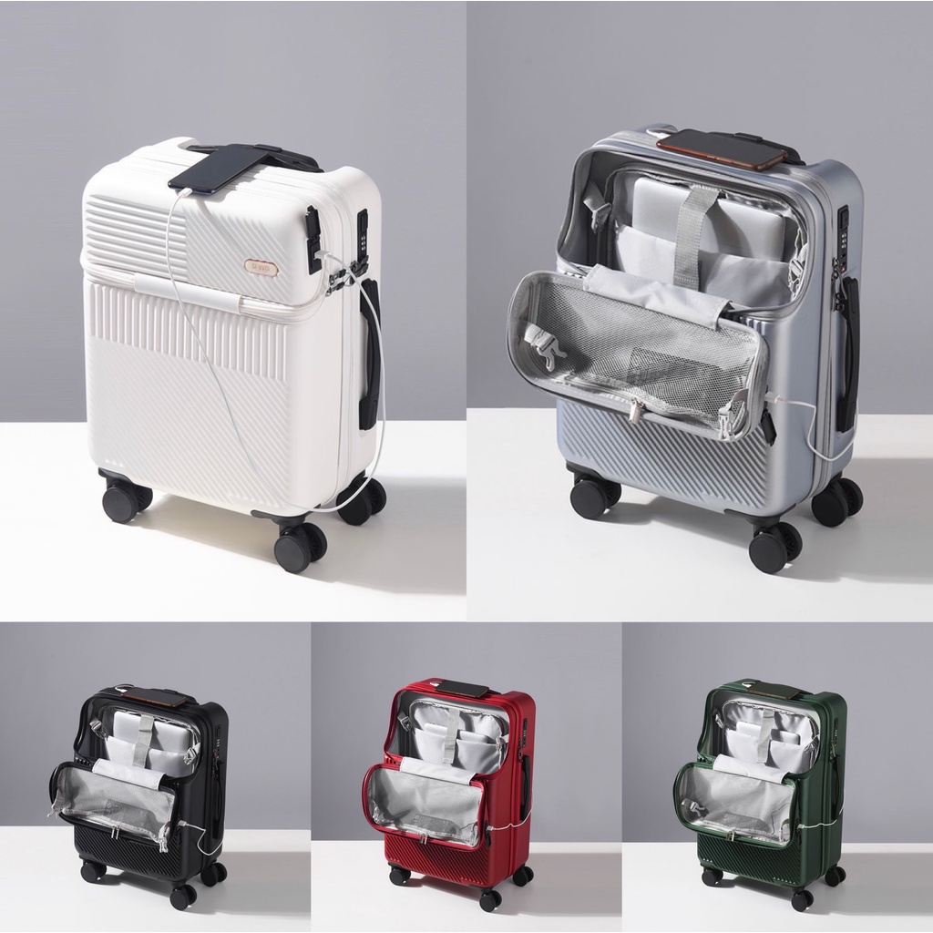 Japanese Style 20 inch Luggage Travel Luggage Bag USB Charging Suitcase ...