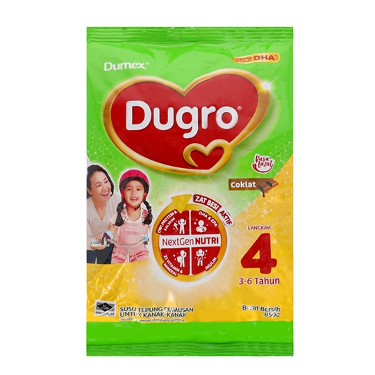 Dumex Dugro Langkah 4 Coklat, Step 4 Chocolate Flavor Milk Powder For Children 3-6 Years 850g ...