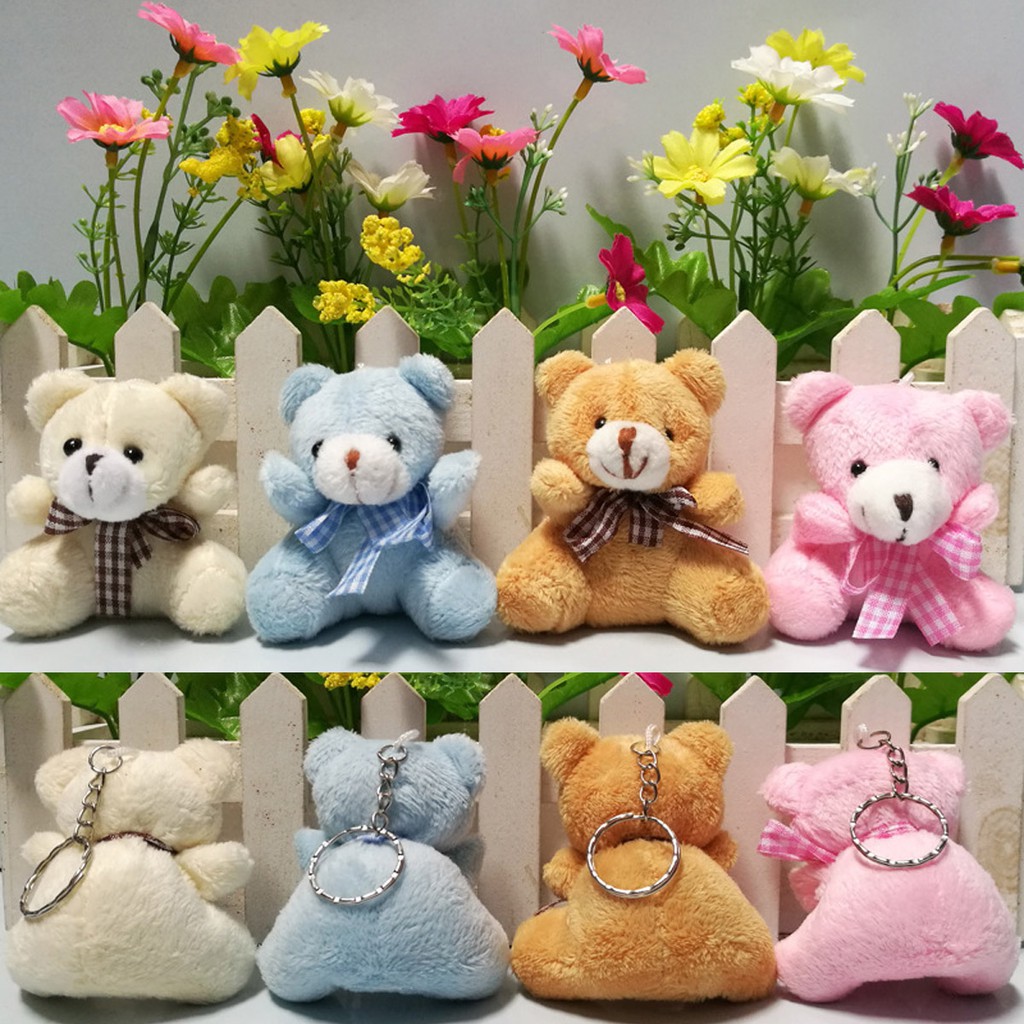 Toy Mini Bear Plush Doll Cute Mini Bear Keychain Plush Toy Stuffed Soft ...