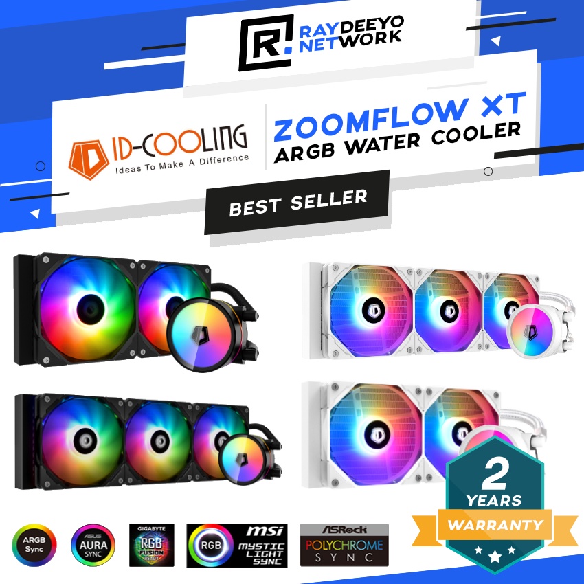 ID-COOLING ZOOMFLOW 240 XT / ZOOMFLOW 360 XT (LGA1700 Bracket Included) ARGB AIO Water Cooler ...