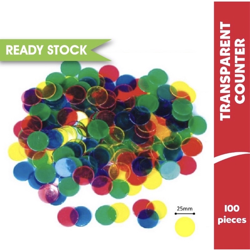 Transparent Counters 2.5cm (Set of 100pcs Ready Stock Counters Counting ...