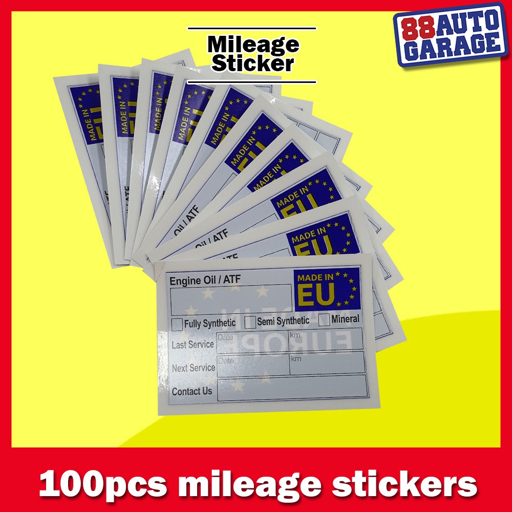 Mileage Stickers / Service Reminder Stickers (100pcs) | Shopee Malaysia
