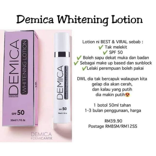 Demica Whitening Lotion ♥️ORIGINAL ♥️READY STOCK ♥️ | Shopee Malaysia