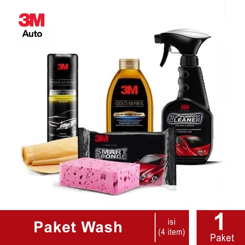 3m Auto Wash Package - Car Care - Shampoo Sponge Wipe & Car Shampoo ...
