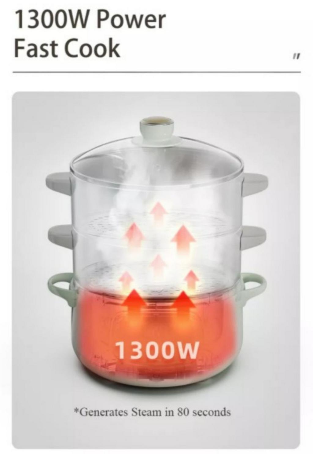 10L Food Steamer | Cook, Steam, Boil, and Hot Pot | Bear Malaysia