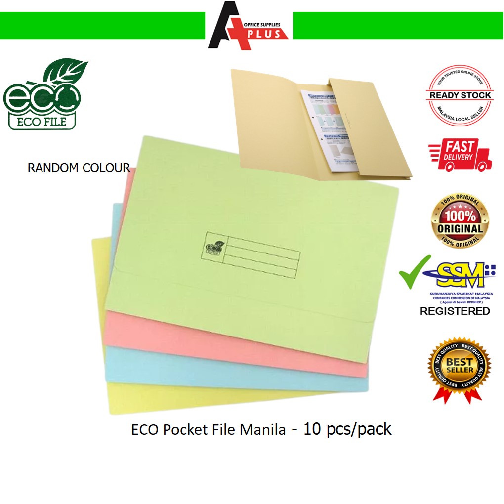 ECO Pocket File / Fail Poket Manila - 10pcs/pack | Shopee Malaysia