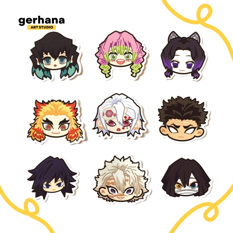 Demon Slayer Hashira Chibi Sticker | Rengoku Himejima Uzui Sanemi ...