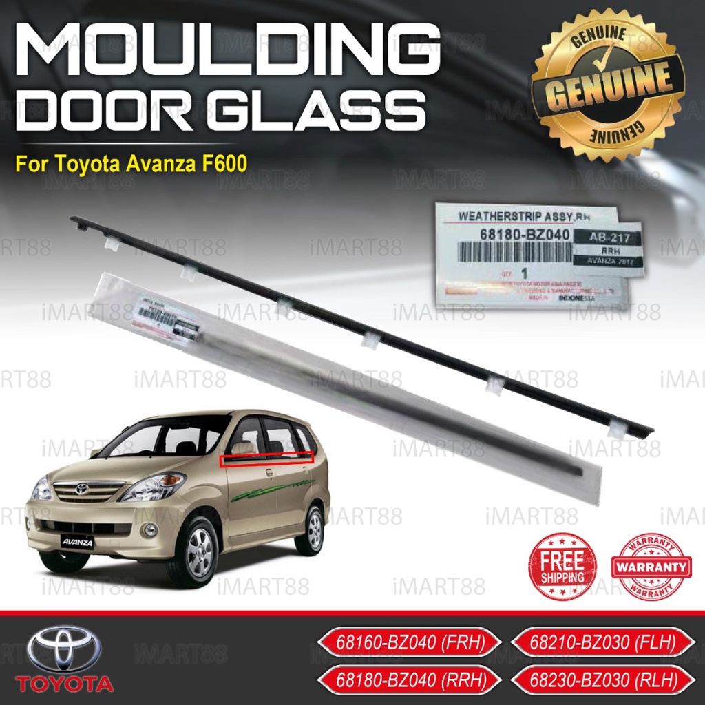 ORIGINAL TOYOTA AVANZA F600 GLASS DOOR MOULDING 2003-2011 SEAL RUBBER ...