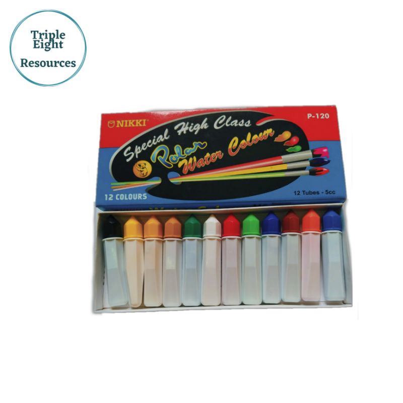 (12 Colours) NIKKI Water Color / Colour Warna Air Lukisan Seni Alat ...