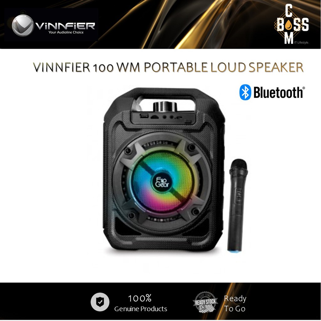 *ORIGINAL* VINNFIER 100 WM PORTABLE LOUD SPEAKER (BLUETOOTH, USB, FM ...