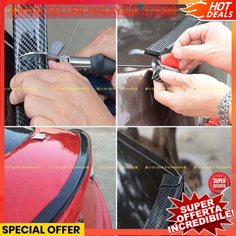 Rear bumper Bonnet roof Rear Samurai Lip Rubber Trunk Spoiler wing Duck ...