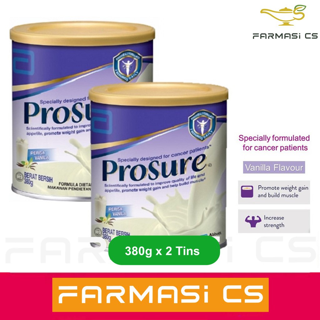 Abbott Prosure Vanilla Flavour 380g x 2 Tins (TWIN) EXP:02/2024 ...