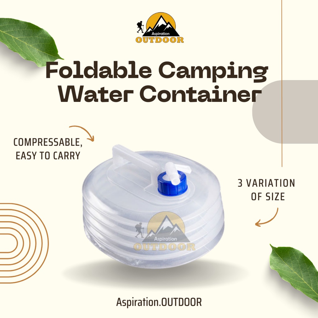 Ready Stock Compressible Water Container Foldable Camping Water Bottle ...
