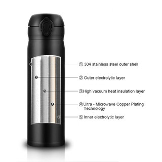 7 Warna 500ML Termos air panas termos air sejuk botol air tahan sejuk ...
