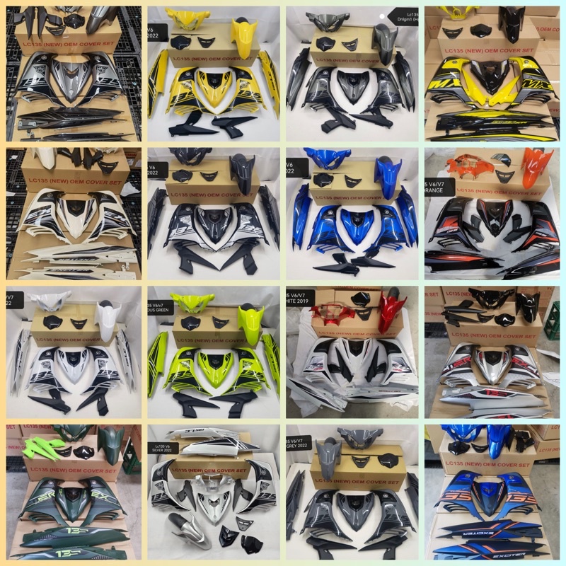 YAMAHA LC135 V6 V7 LC Full Body Cover Set Coverset Bodyset SIAP STICKER ...