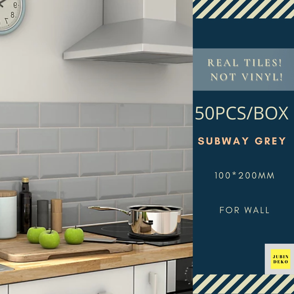[NOT STICKER] *1 BOX 50PCS* SUBWAY TILES /MOZEK/JUBIN DINDING/CERAMIC ...