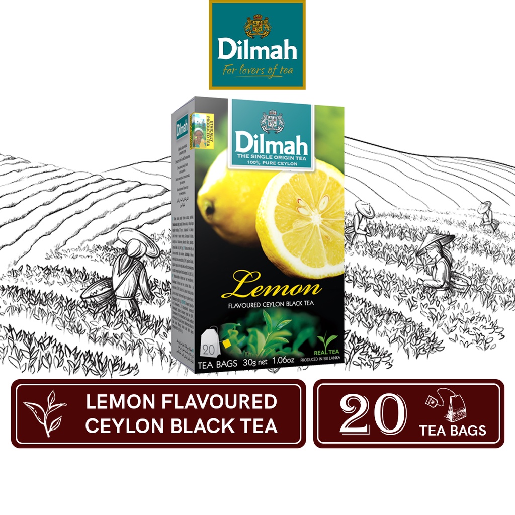 Dilmah Fun Ceylon Black Tea with Lemon Flavour (20 Teabags x 1.5g ...