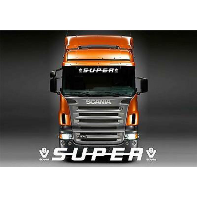 Scania Super V8 screen sticker/decal for lorry cab windscreen glass ...