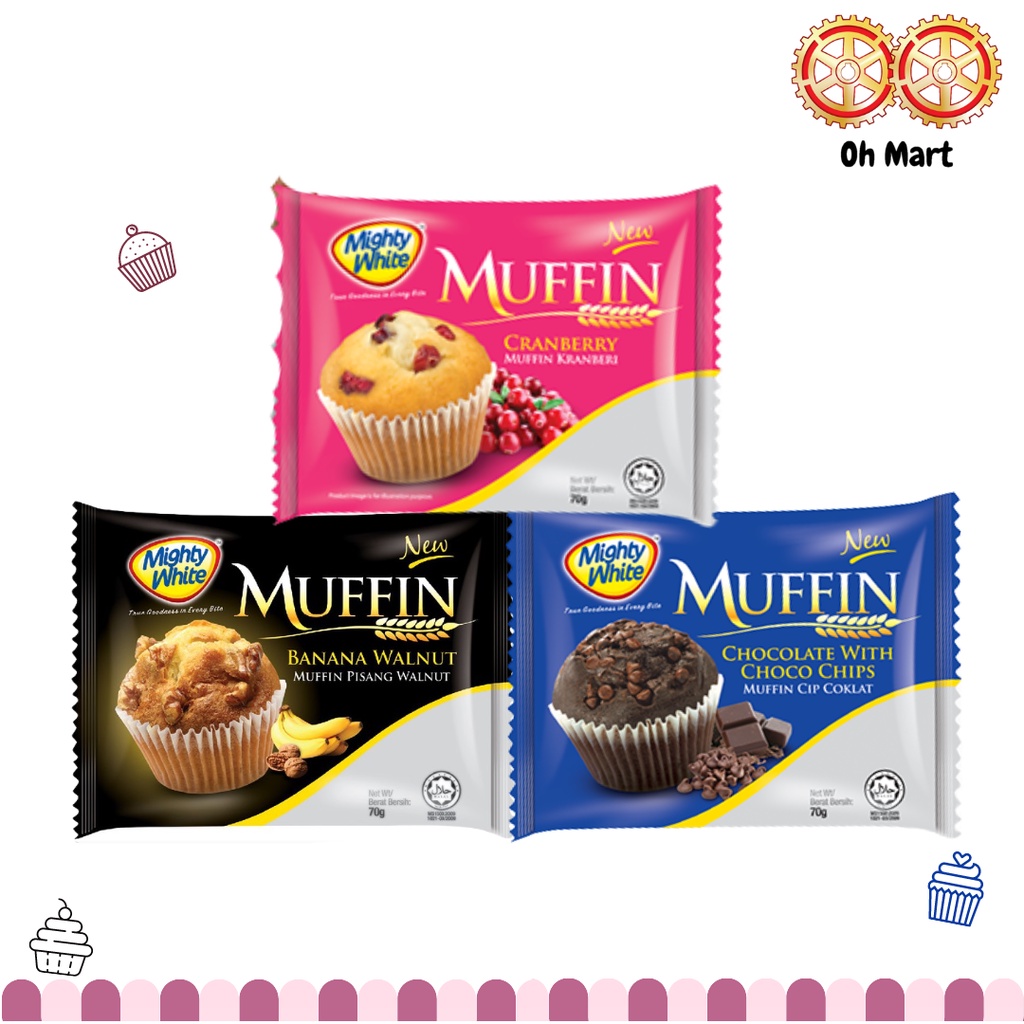 Mighty White Chocolate/Banana Walnut/Cranberry Muffin 70g | Shopee Malaysia