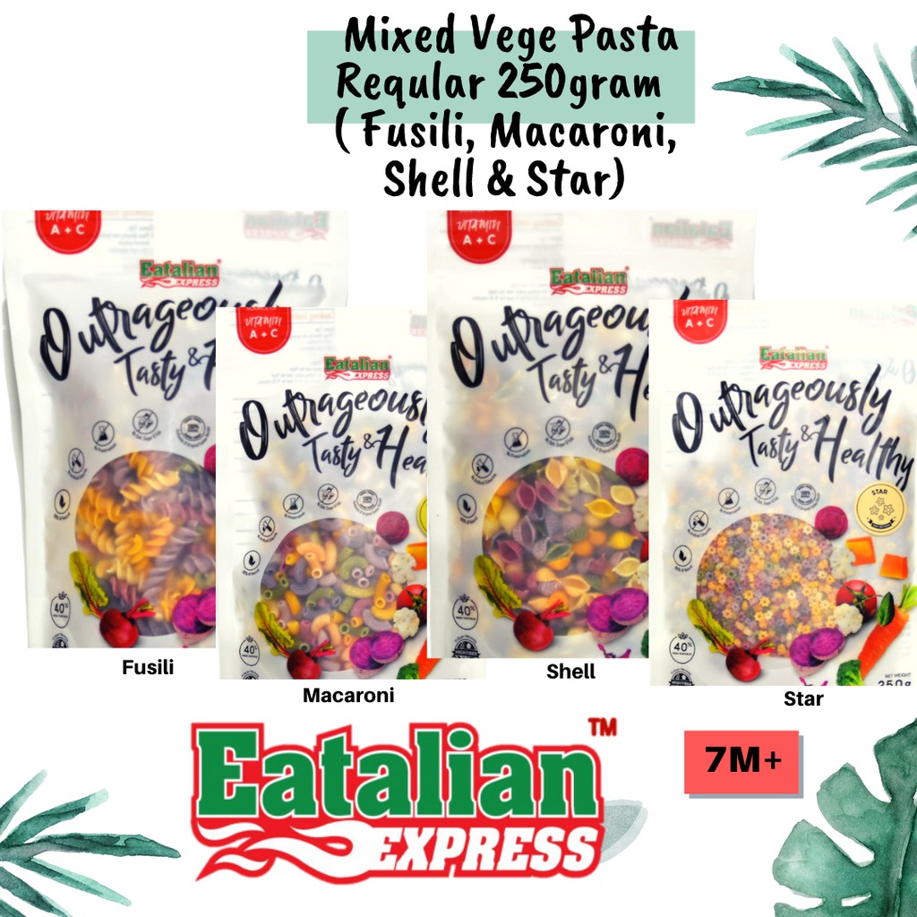 EATALIAN Express Mixed Vege Pasta Regular (250 gram) Makanan Baby ...