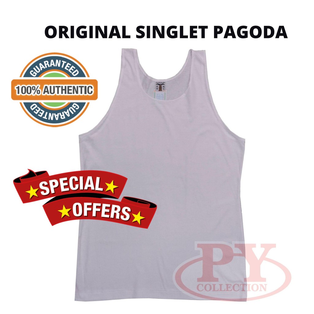 401 PAGODA - Original SINGLET PAGODA PUTIH (SINGLET LELAKI PUTIH ...