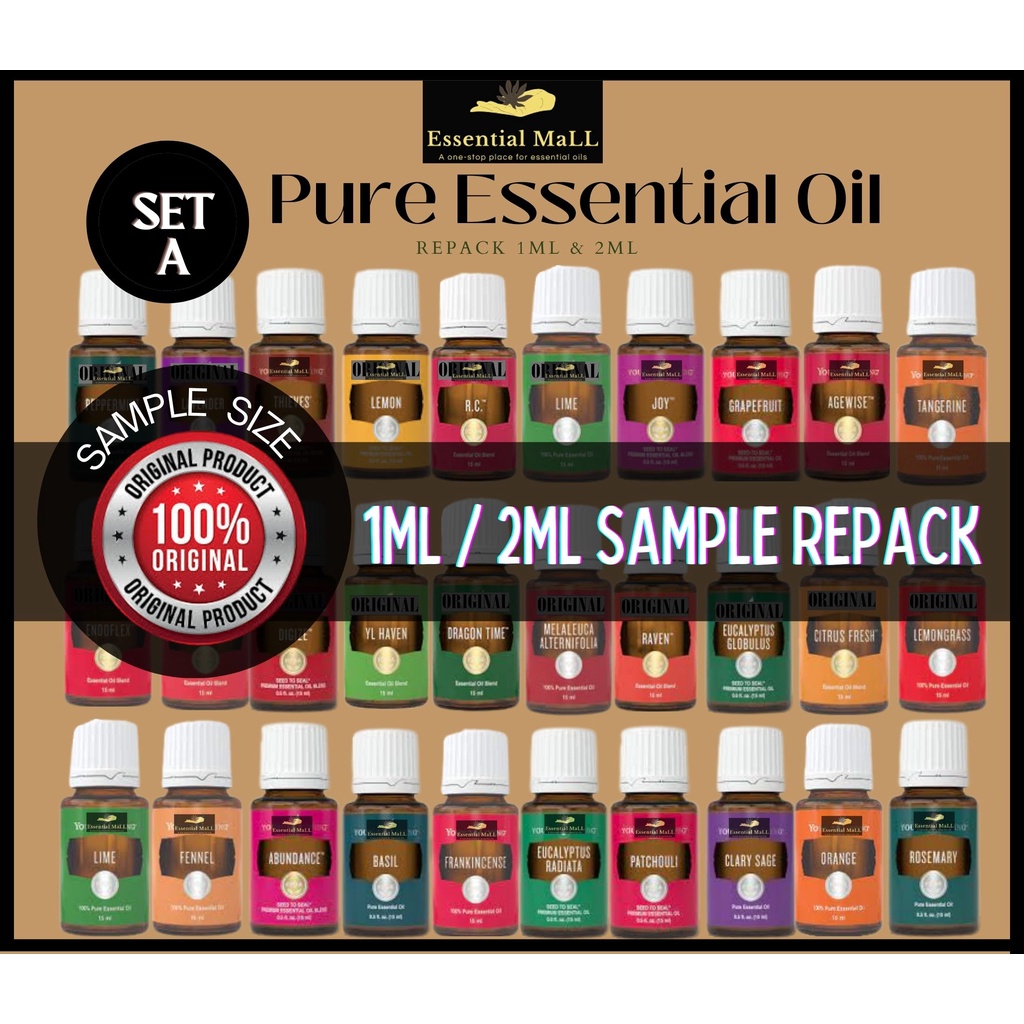 [SET:A] 1ML/2ML SAMPLE REPACK/ 100% Pure ESSENTIAL OIL / MINYAK PATI/YL ...
