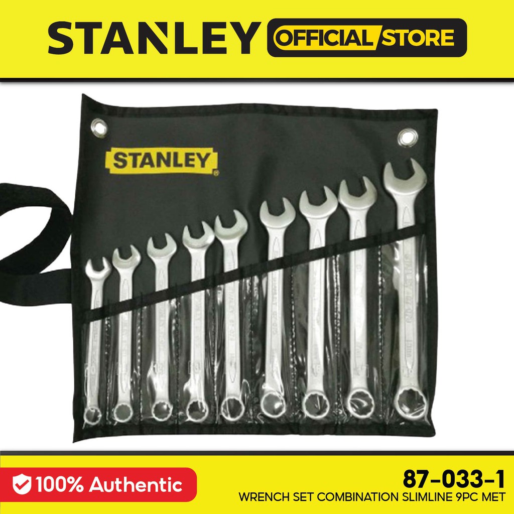 Stanley 87033 Wrench Set Combination Slimline Met (9 Pcs) 87-033-1 ...