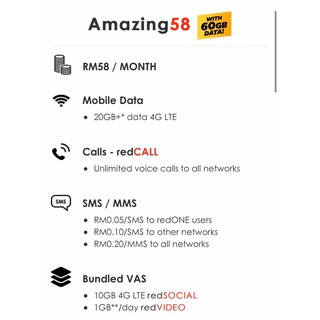 redONE SIM Card Postpaid | Shopee Malaysia