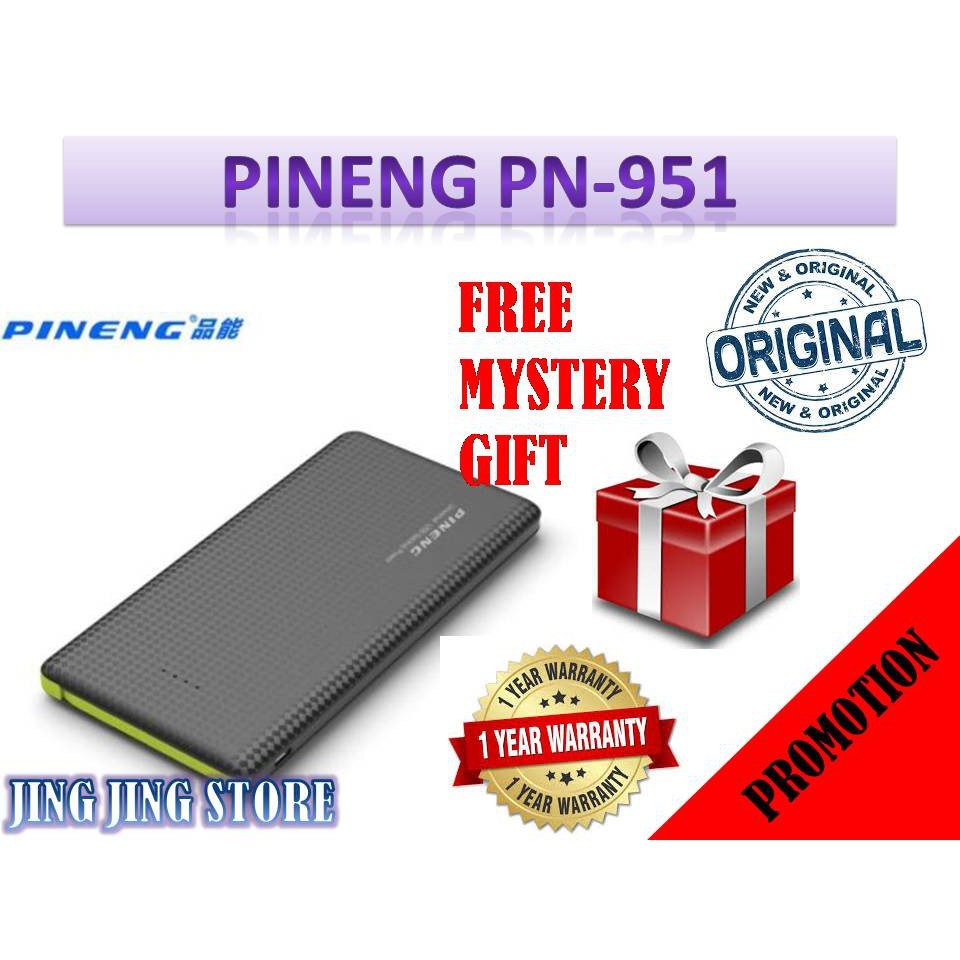 PINENG PN-951 10000mAh Lithium Polymer Power Bank | Shopee Malaysia