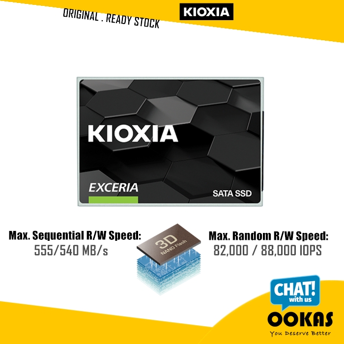 Kioxia Exceria Sata SSD 3D BiCS Flash Max R/W 555/540MB/s For Laptop Desktop - 960GB/480GB/240GB ...
